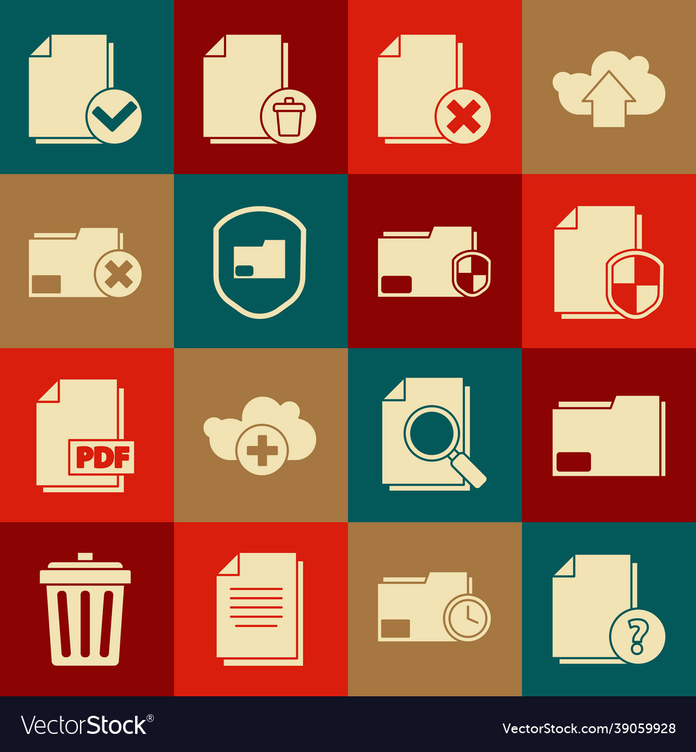 Set unknown document document folder protection Vector Image Set unknown document document folder protection Vector Image