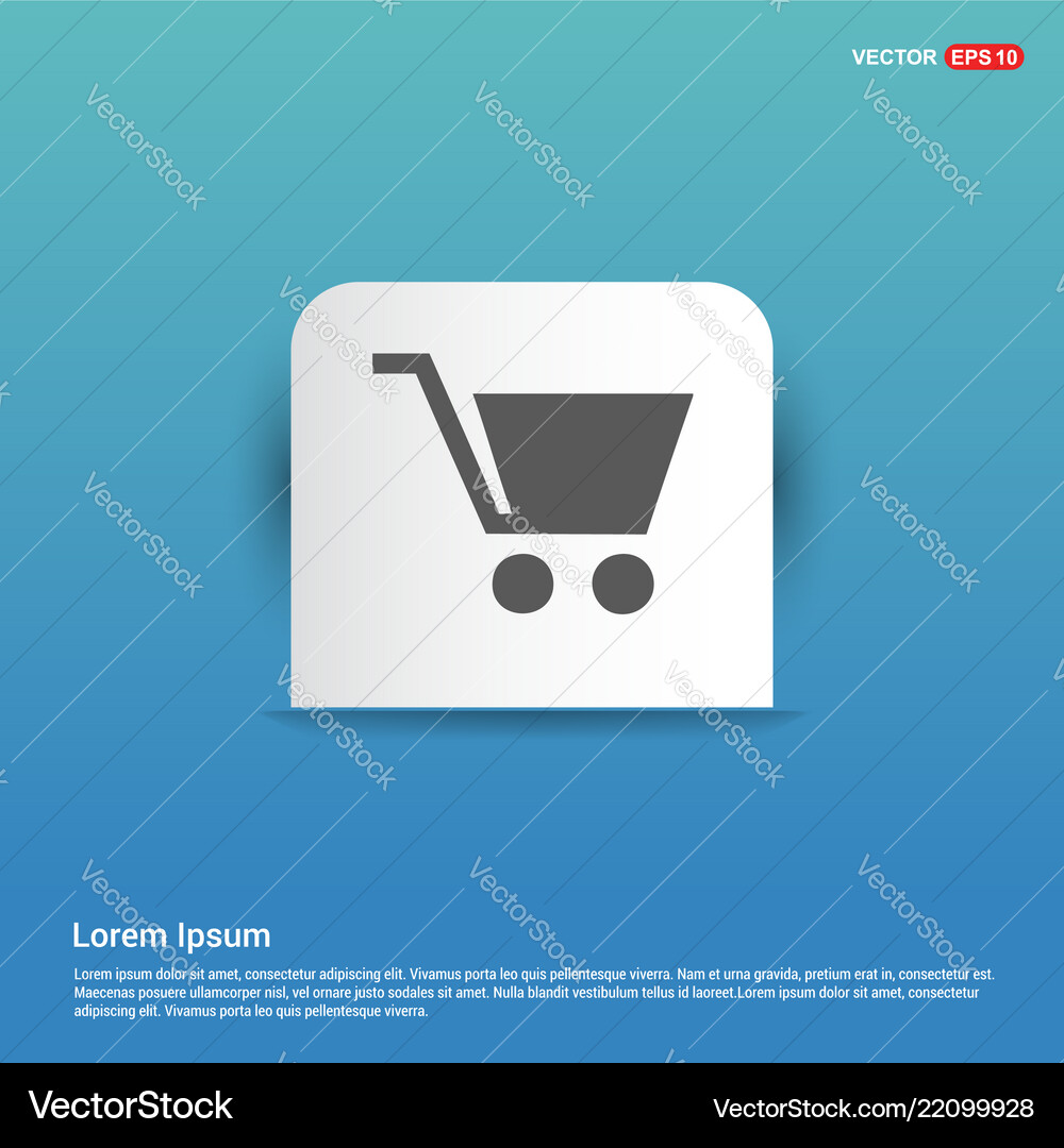 Shopping cart icon - blue sticker button Vector Image
