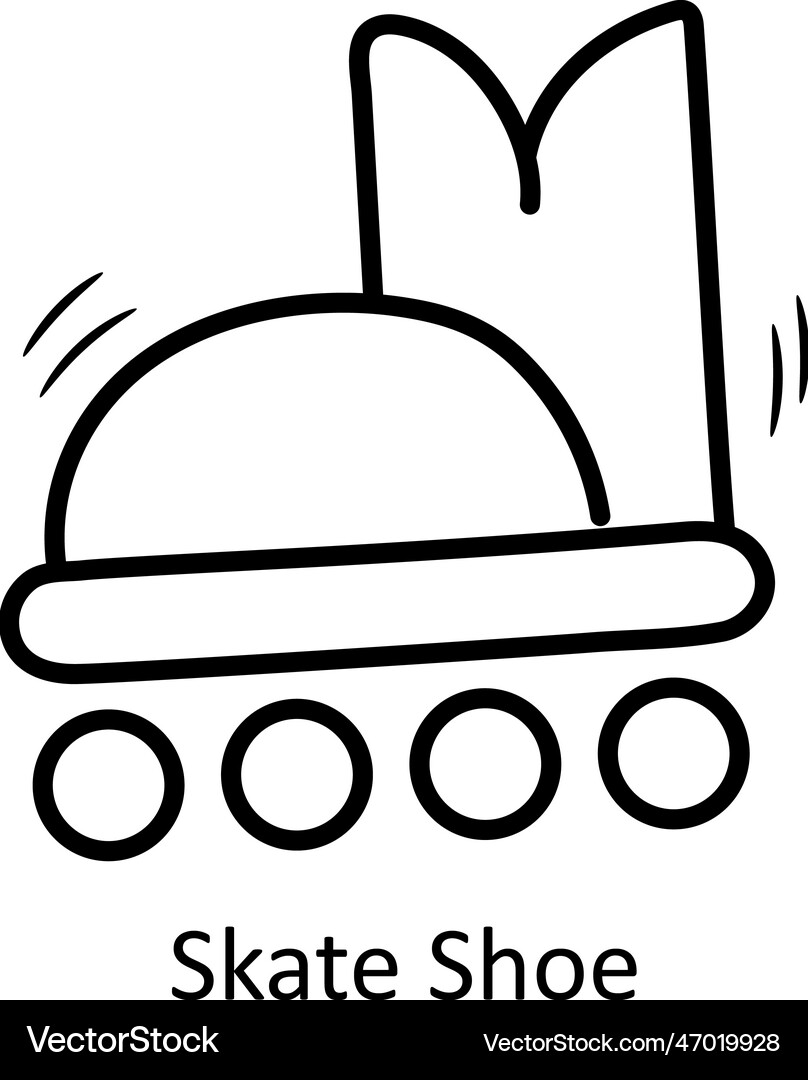 Skate shoe outline icon design Royalty Free Vector Image