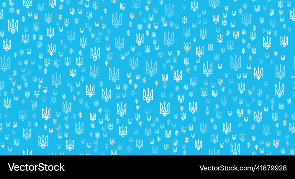 Ukraine seamless pattern of trident ukrainian Vector Image