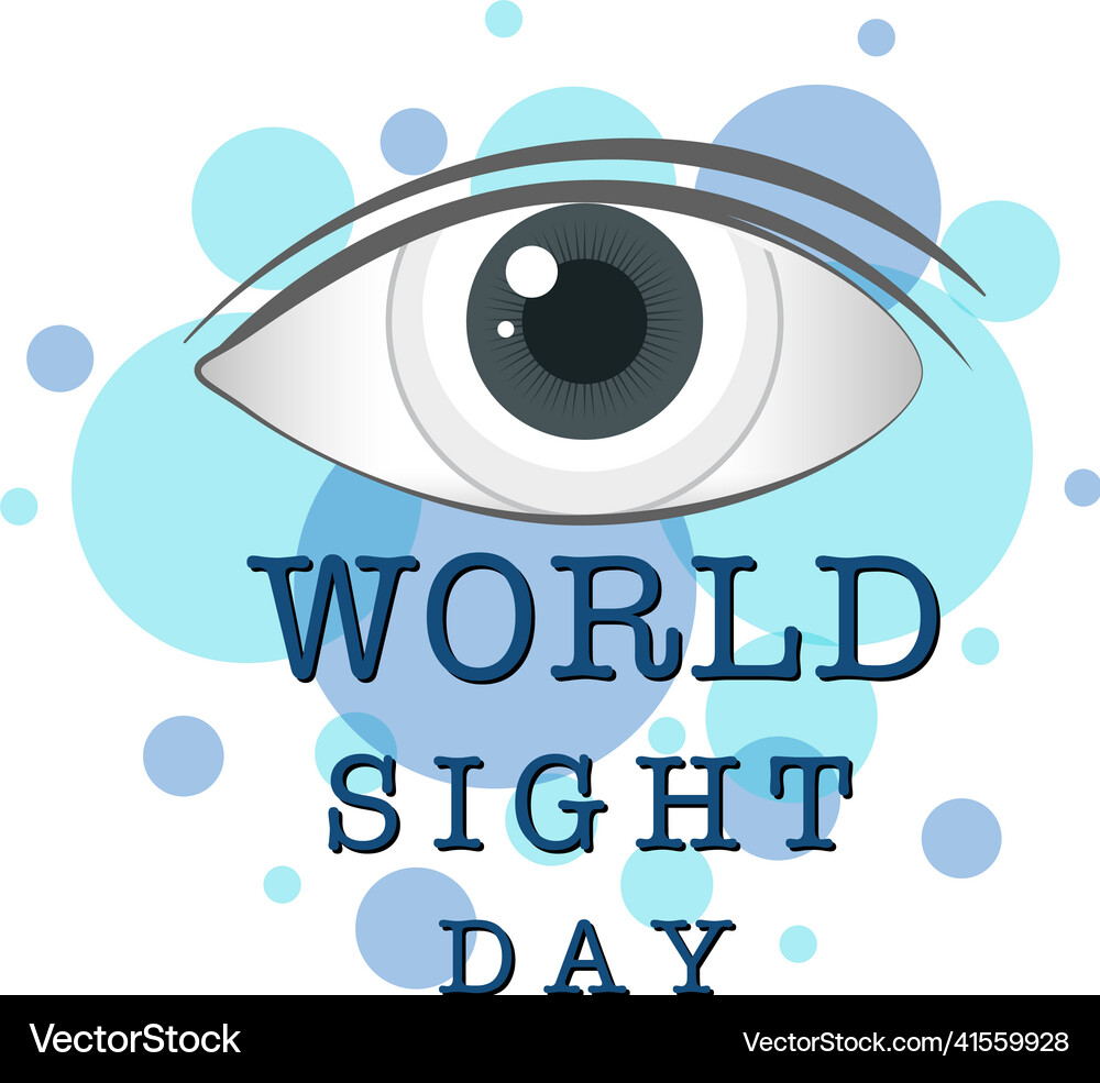 World sight day word logo with an eye Royalty Free Vector