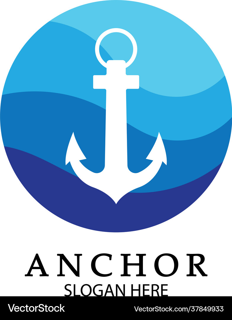 Anchor logo design symbol maritime icon Royalty Free Vector