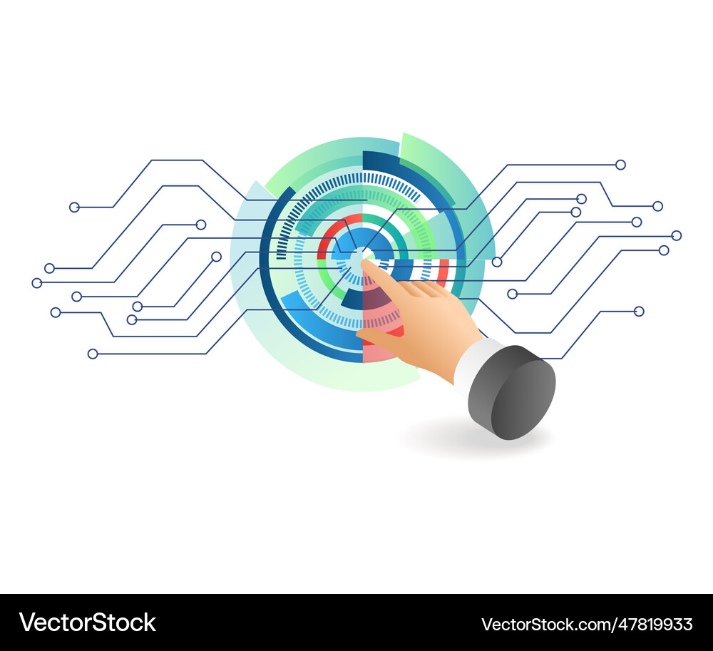 Digital button enters the era of Royalty Free Vector Image