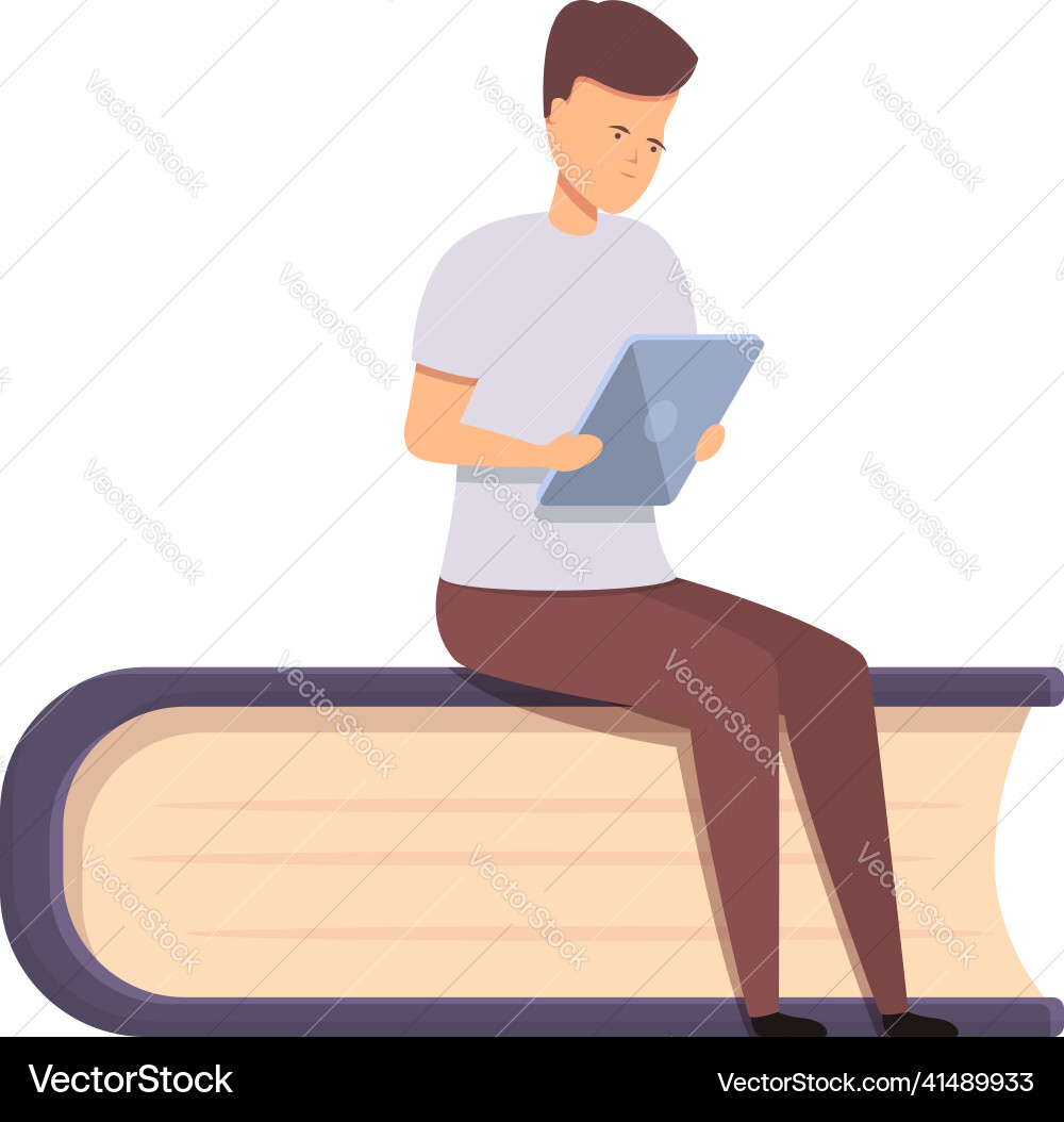 Digital reading book icon cartoon online Vector Image