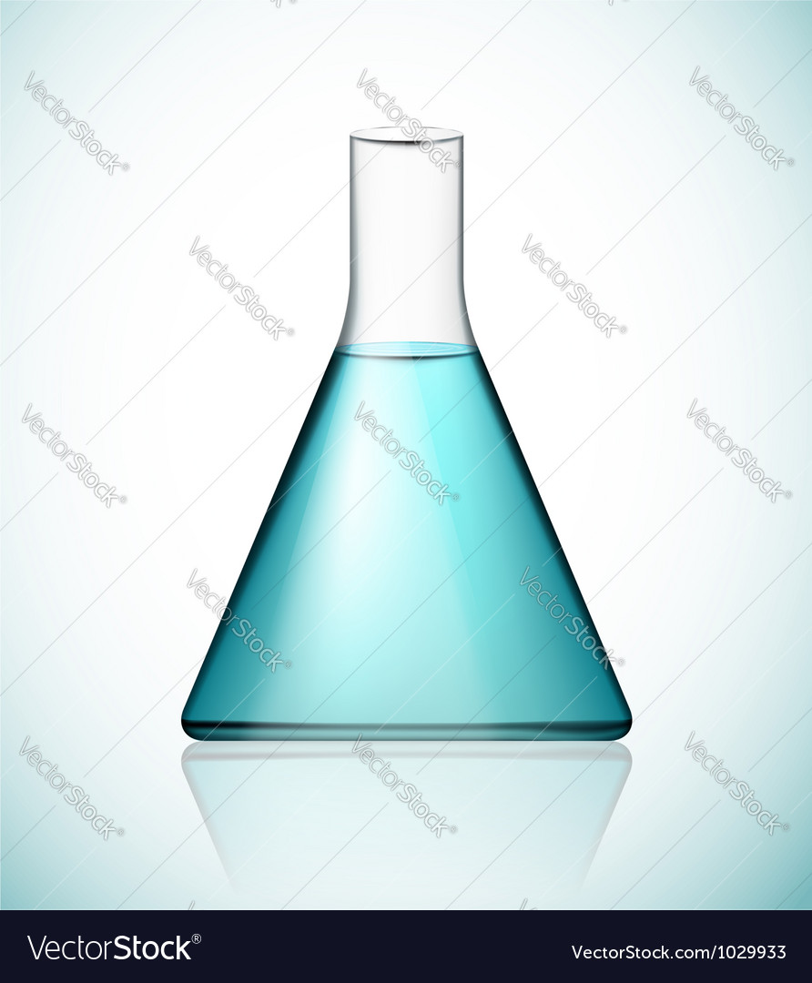 Flask with solution Royalty Free Vector Image - VectorStock