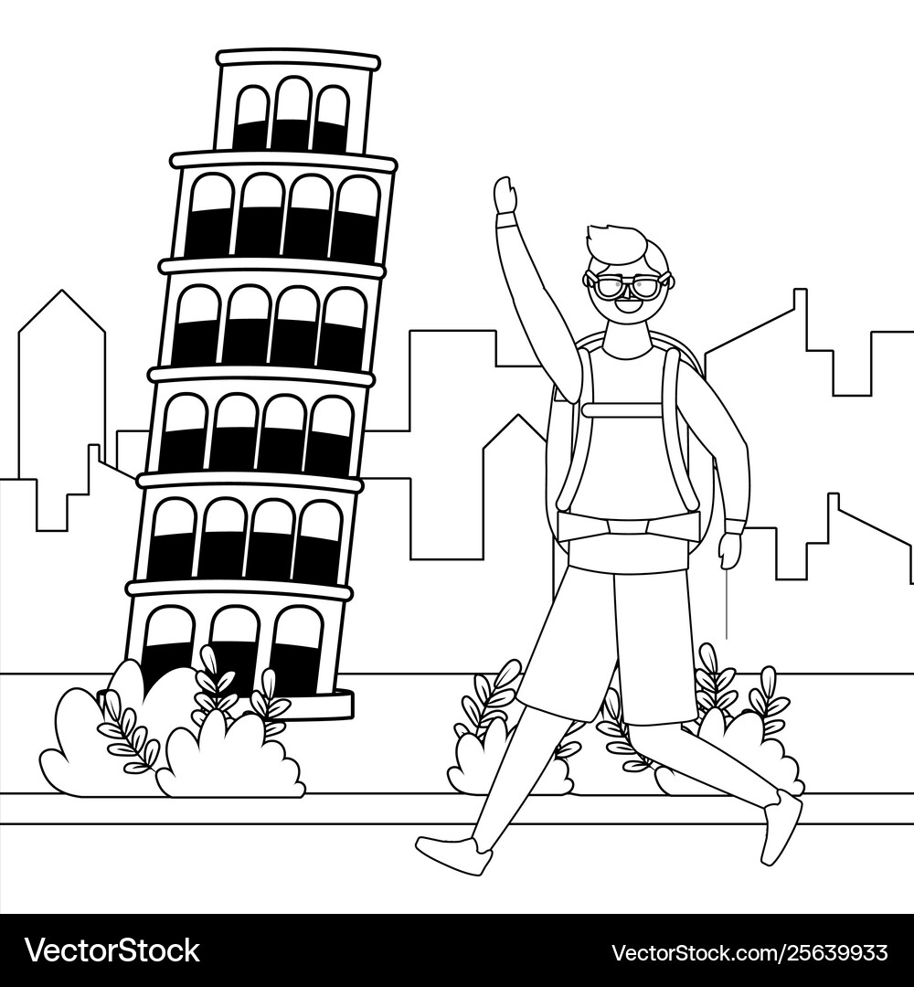 Isolated pisa tower landmark design Royalty Free Vector