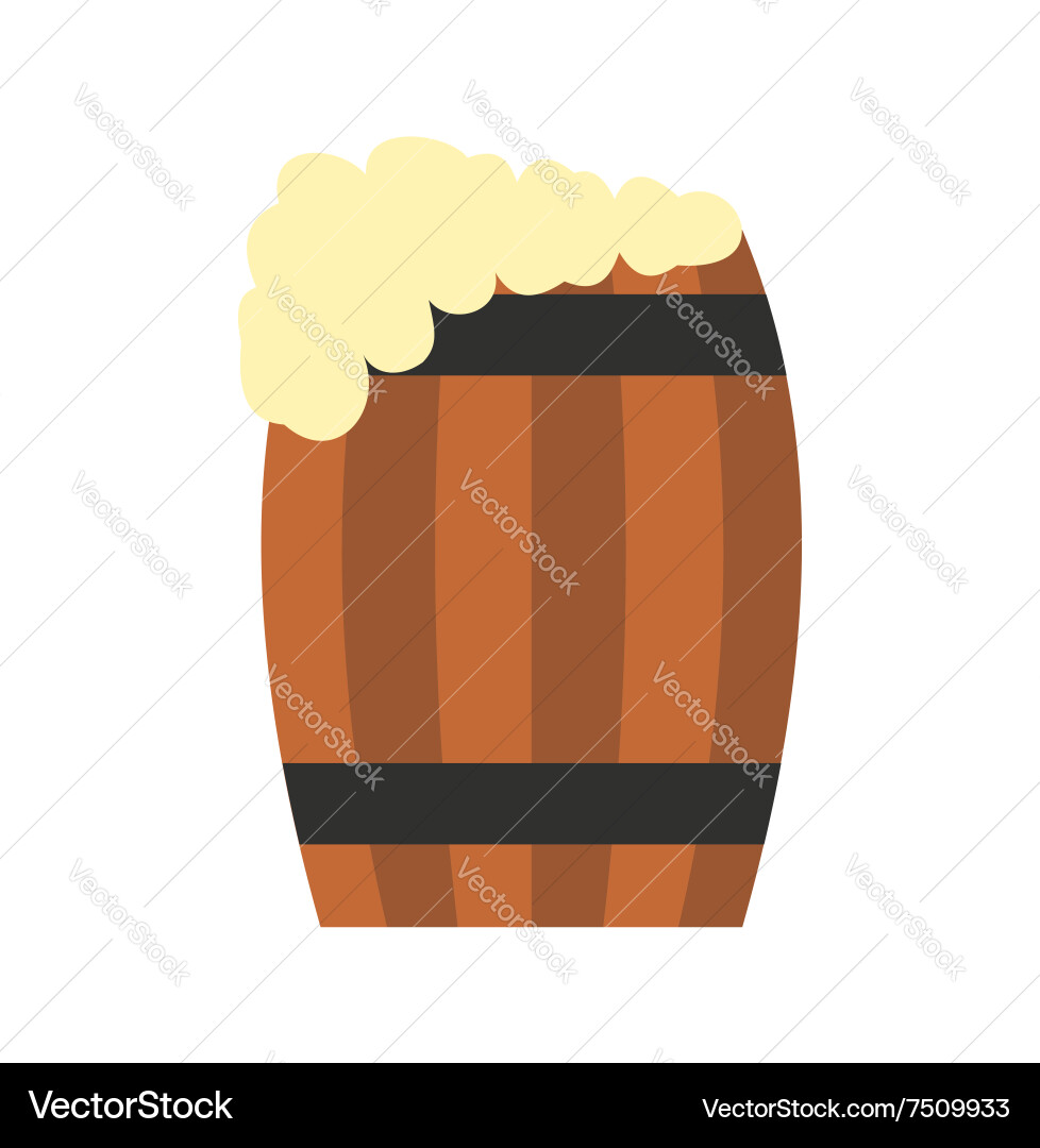 Keg of beer flat icon Royalty Free Vector Image