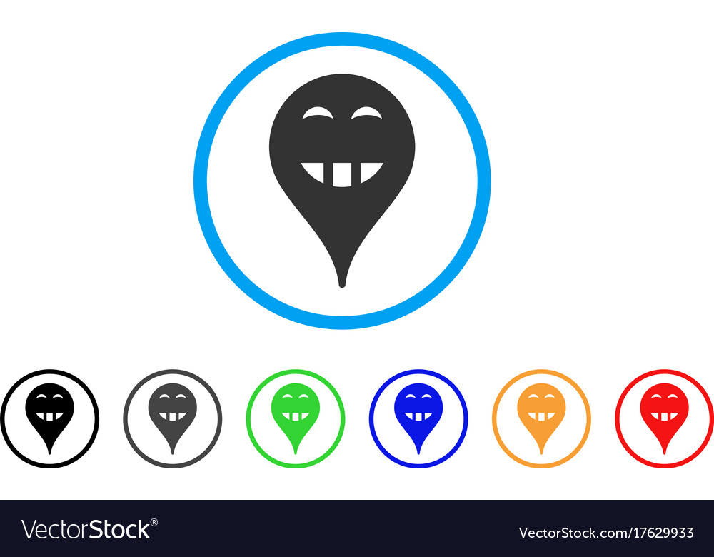 Laugth smiley map marker rounded icon Royalty Free Vector Laugth smiley map marker rounded icon Royalty Free Vector