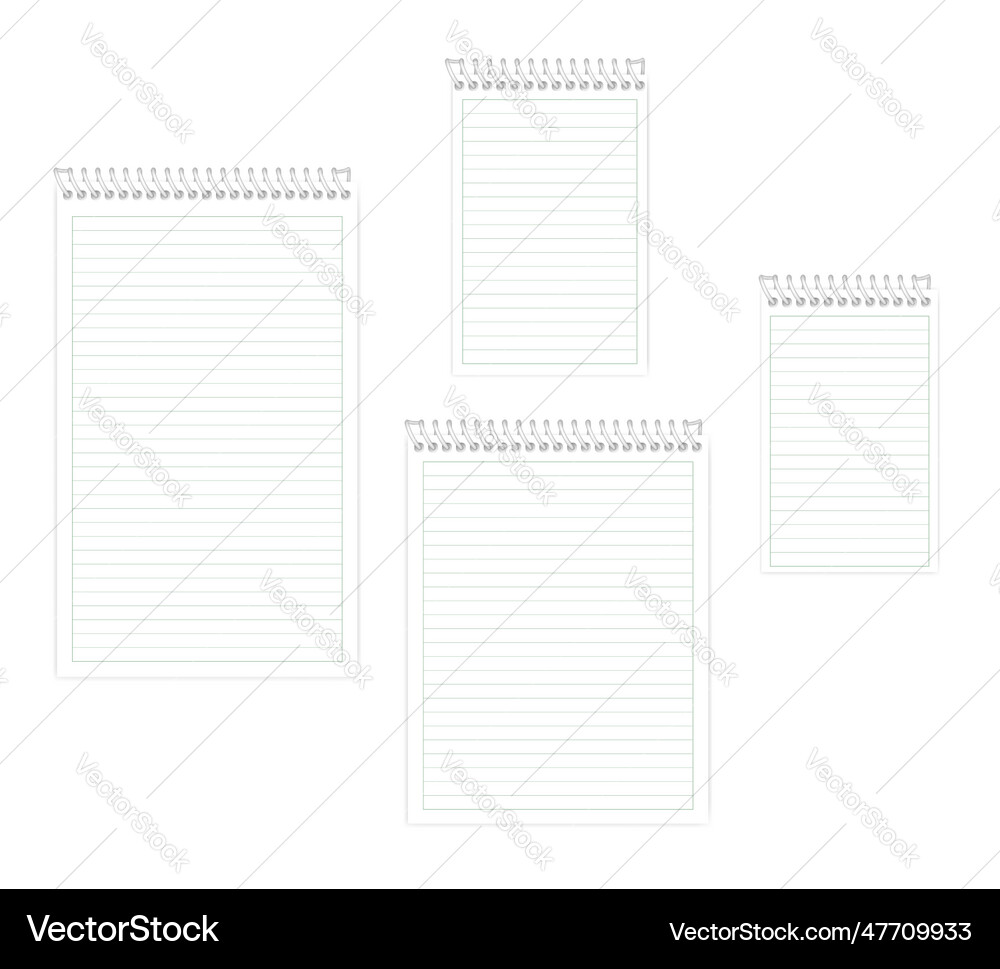 Lined wire bound note books - set of us paper Vector Image