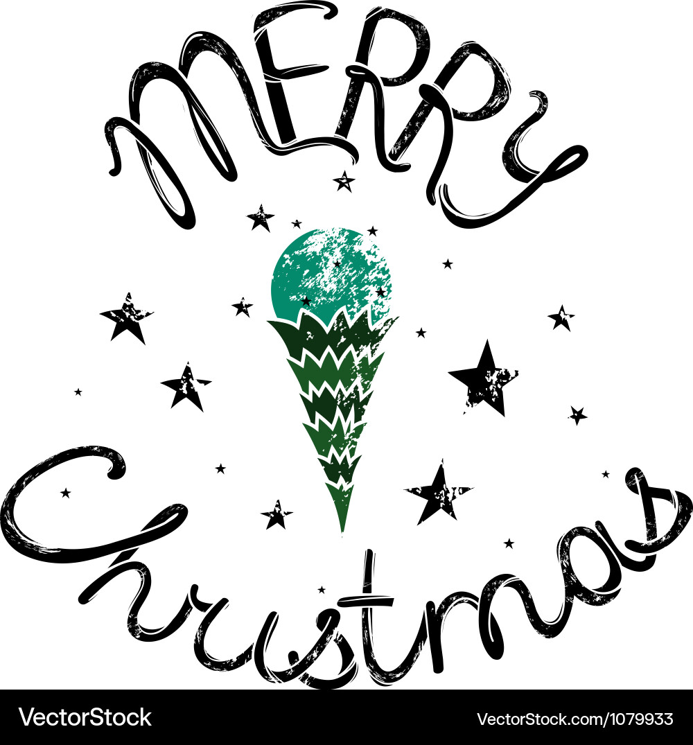 Merry christmas retro lettering Royalty Free Vector Image