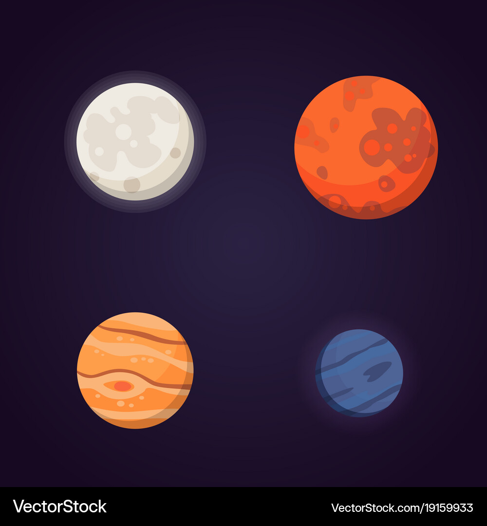 Set of colorful bright planets solar system Vector Image