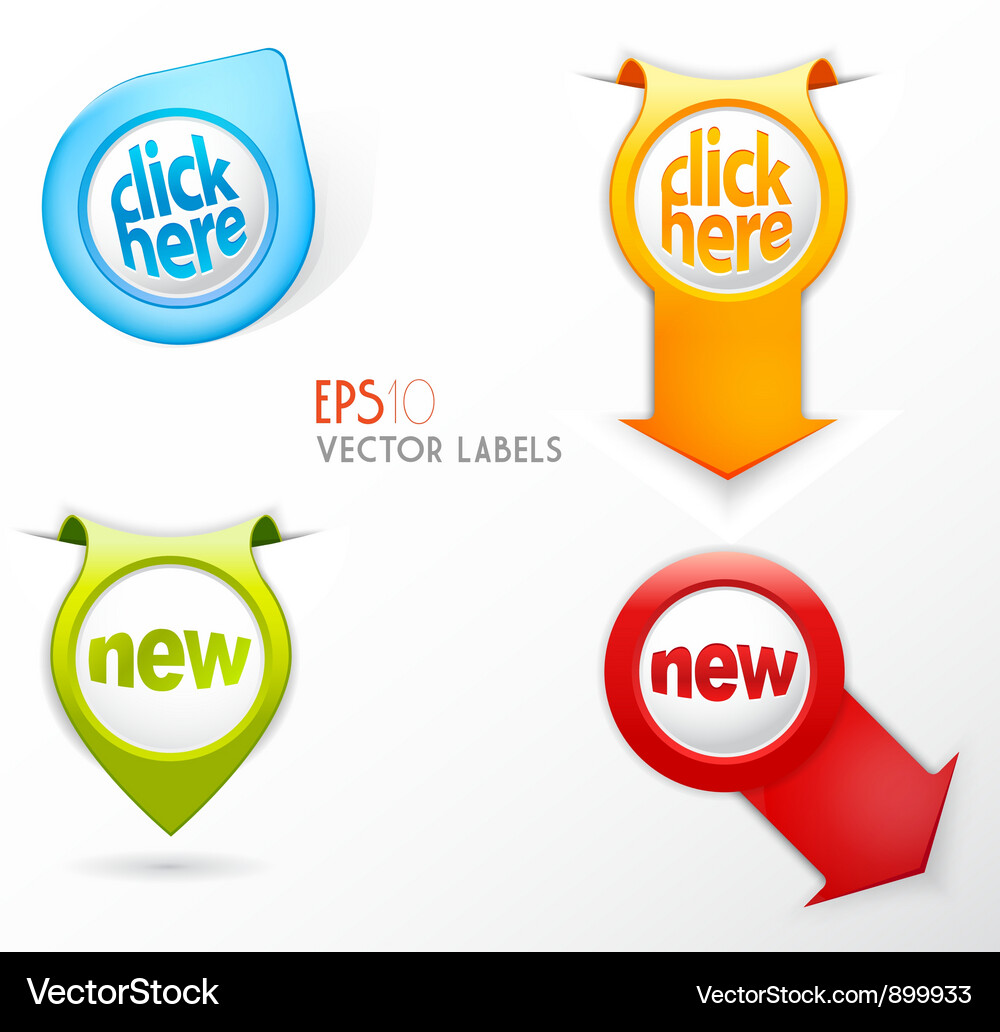 Set of colorful labels Royalty Free Vector Image
