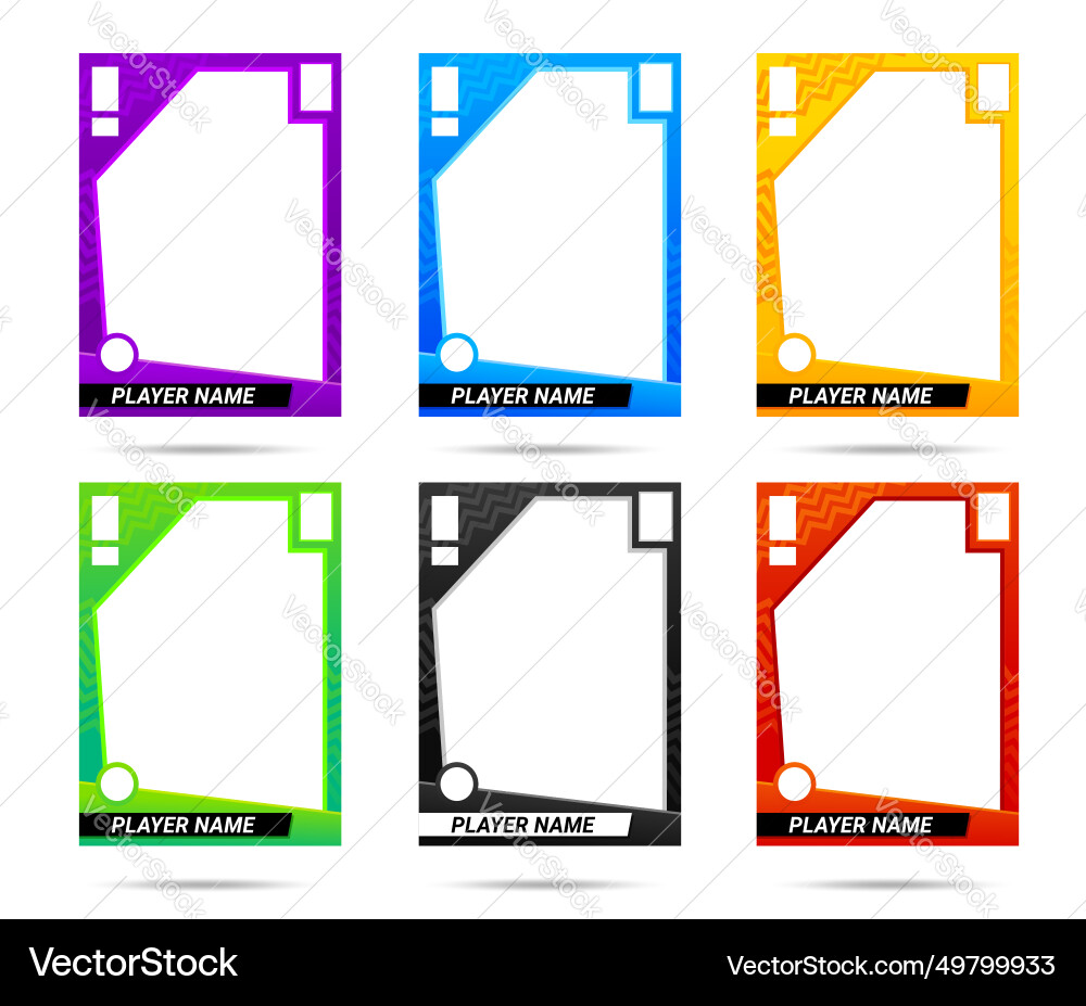 Sport trading card frames team player templates Vector Image