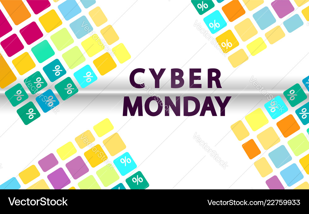 White technology banner for cyber monday sale Vector Image