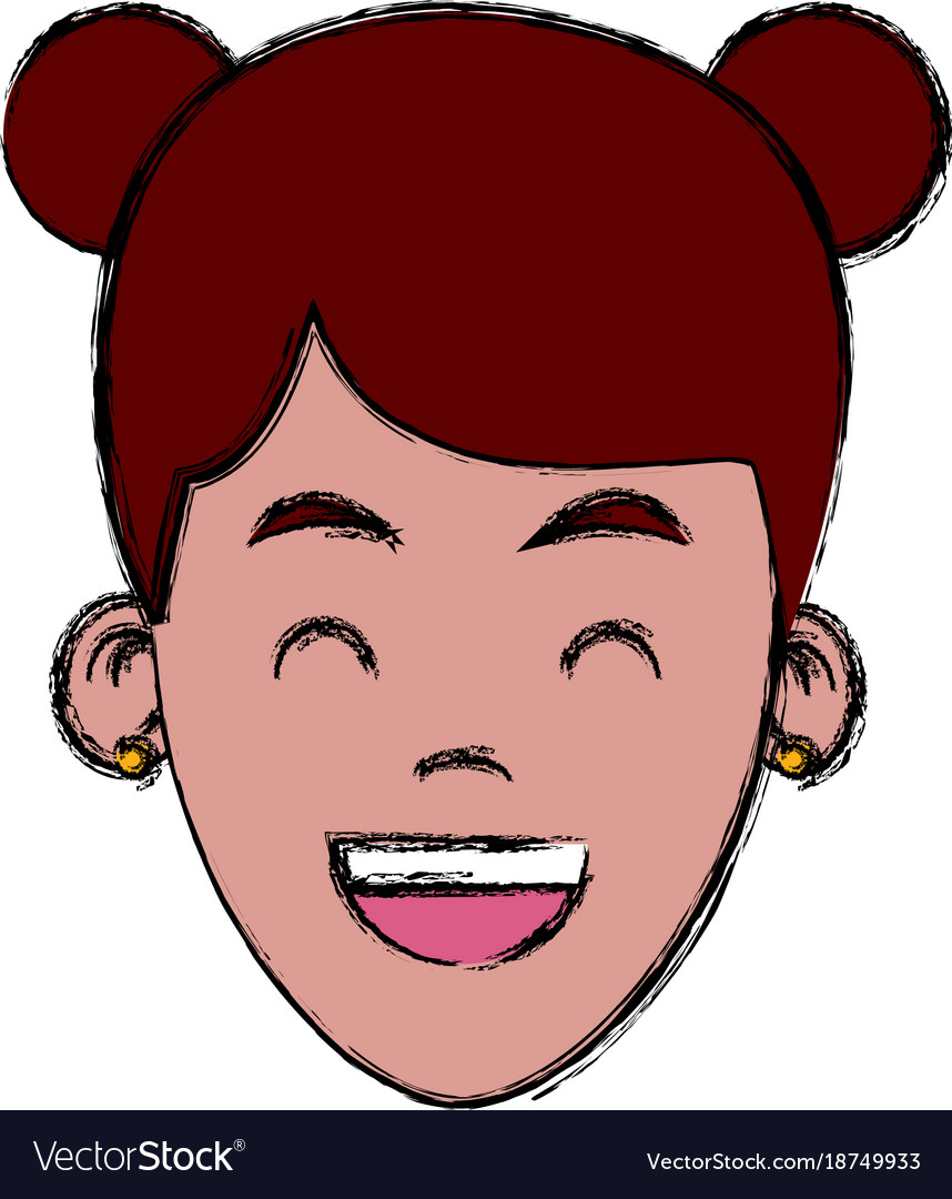 Woman smiling cartoon Royalty Free Vector Image