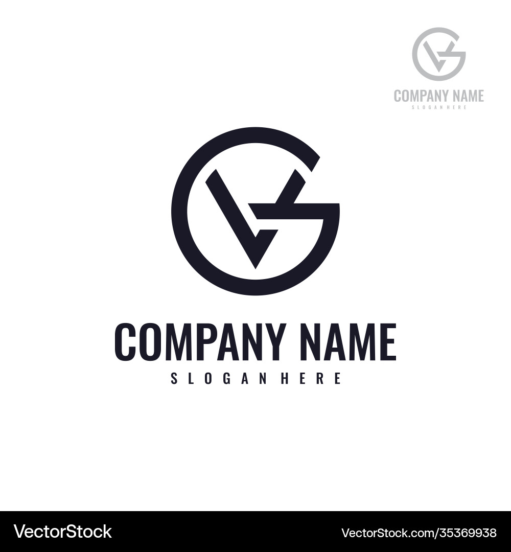 Abstract letter vg or gv logo design template Vector Image
