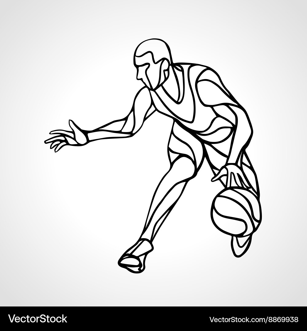 Basketball player abstract silhouette Royalty Free Vector