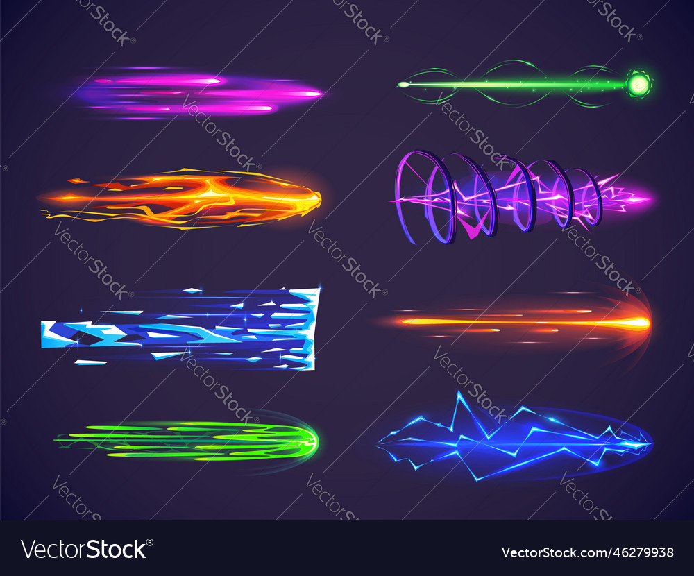 Beam Laser Effect For Weapon Or Gun In Game Vector Image 