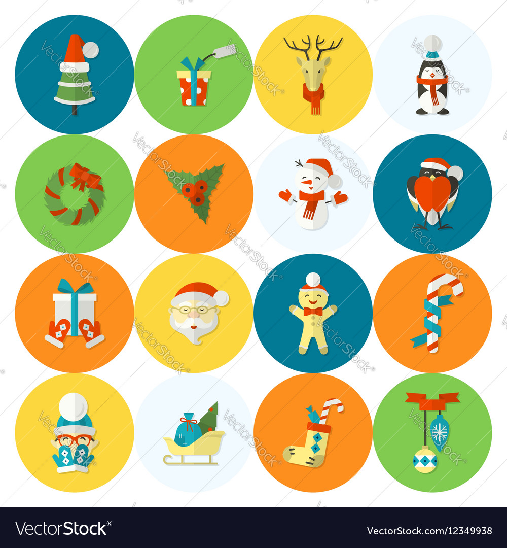 Christmas and winter icons collection Royalty Free Vector