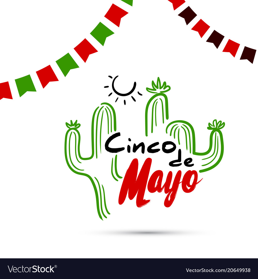 Cinco de mayo with cactus Royalty Free Vector Image