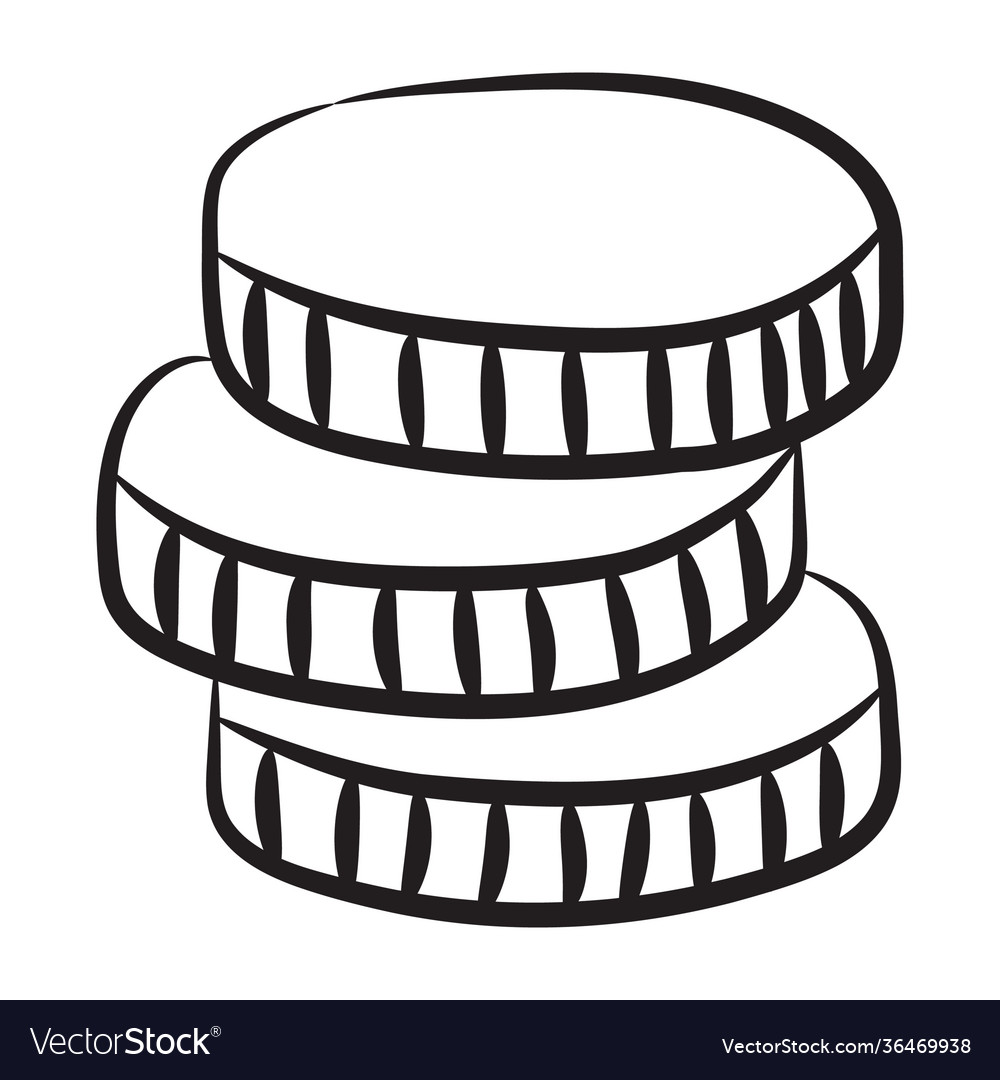 Coins stack Royalty Free Vector Image - VectorStock