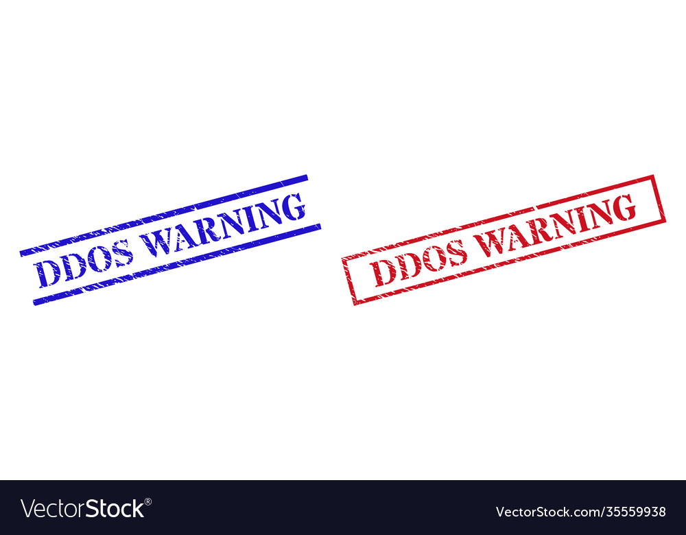 Ddos warning textured scratched seal stamps Vector Image Ddos warning textured scratched seal stamps Vector Image