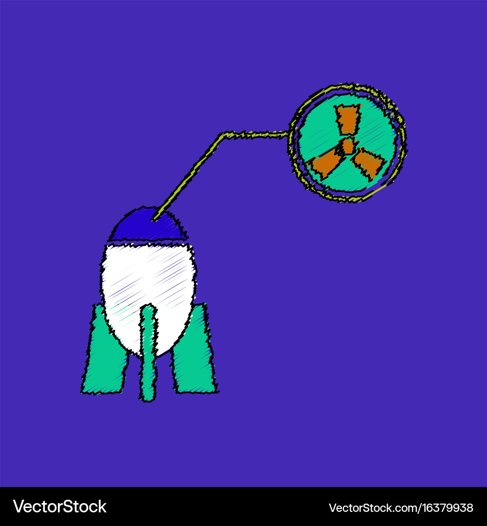 Flat shading style icon man with bomb Royalty Free Vector