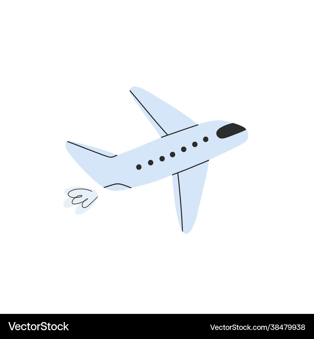 Flying airplane isolated on white background Vector Image