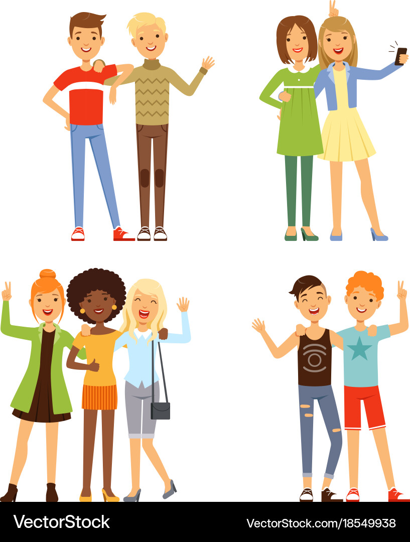 Friendship different male and Royalty Free Vector Image