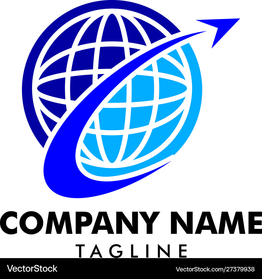 Global travel agency logo design element Vector Image