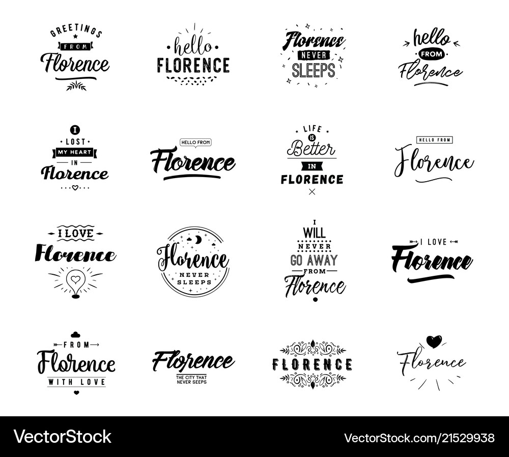 Greeting cards design isolated logos typography Vector Image