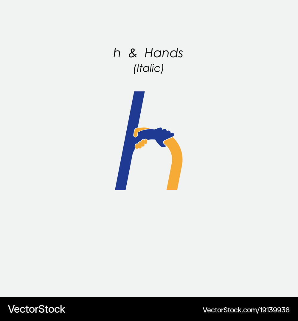 H - letter abstract icon amp hands logo design Vector Image