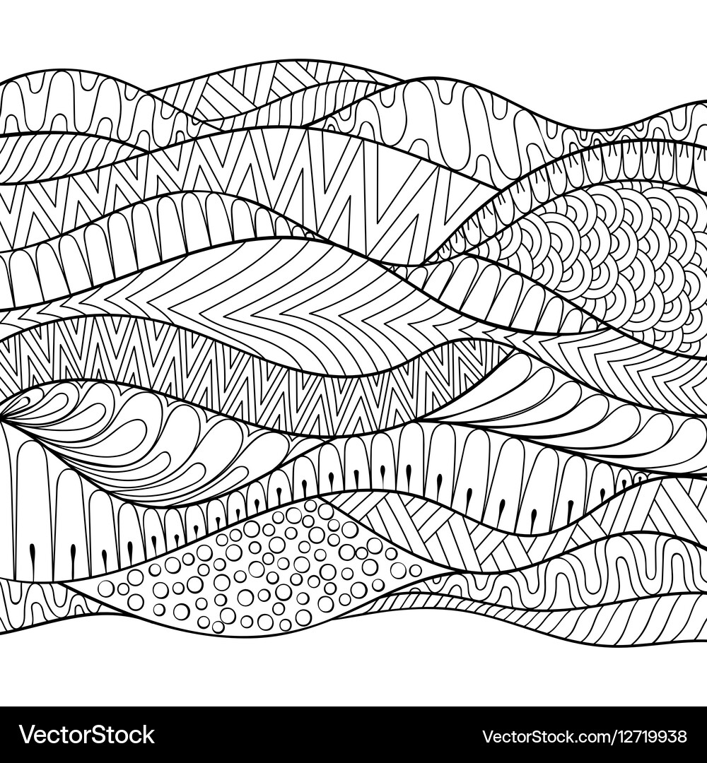 Hand drawn stripe background outline ornamental in