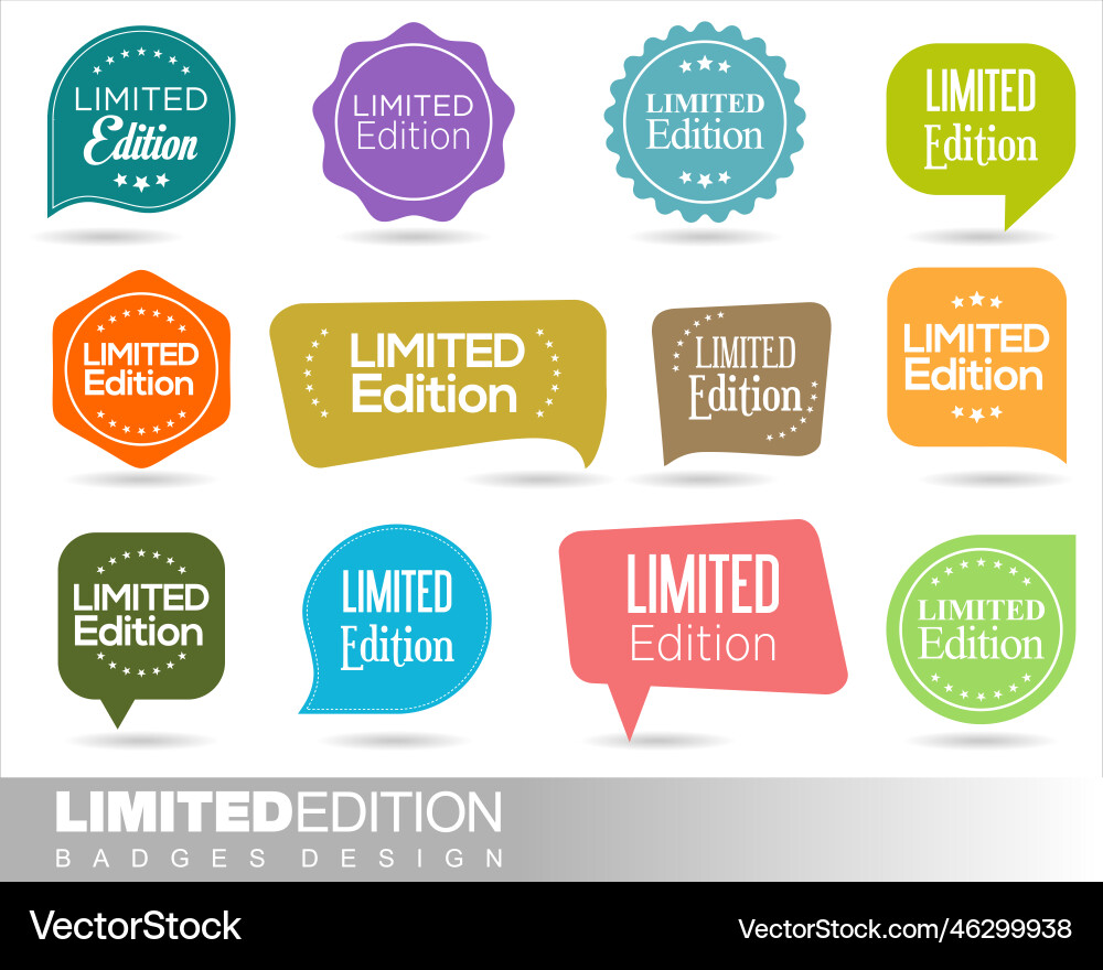 Limited edition badge and tags in flat design Vector Image