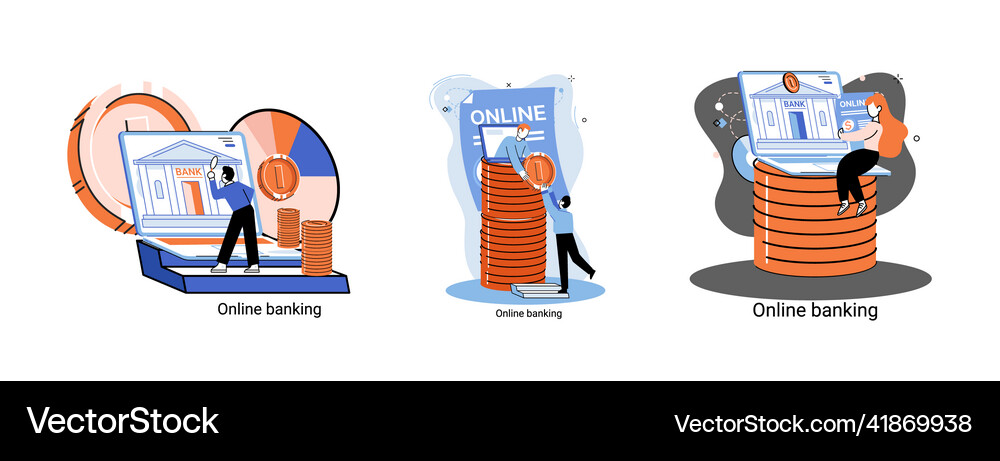 Online banking platform remote bank service Vector Image