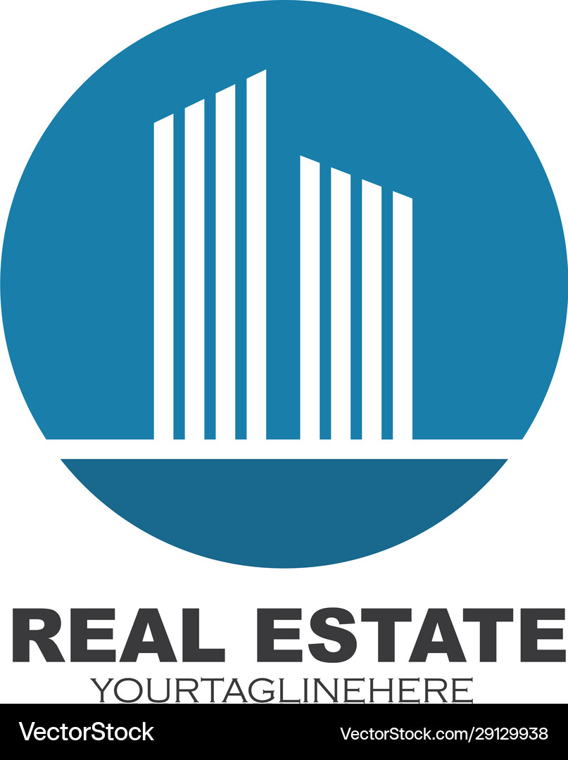 Real estate modern city building template Vector Image