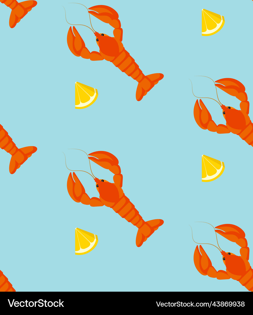 Seamless pattern of seafood prepared meals Vector Image