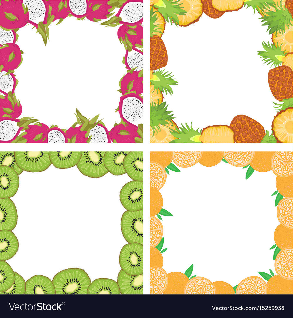 Set square colored frames composed delicious Vector Image