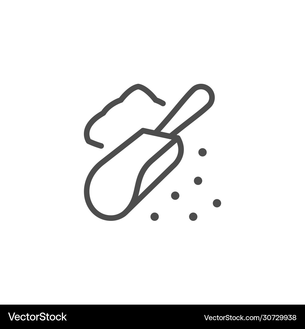Sugar scoop line outline icon Royalty Free Vector Image