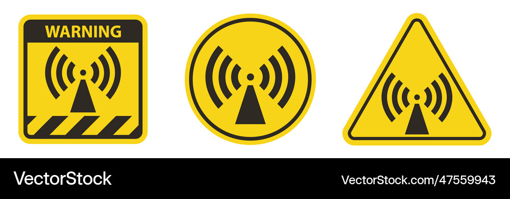 Beware non-ionizing radiation symbol sign Vector Image