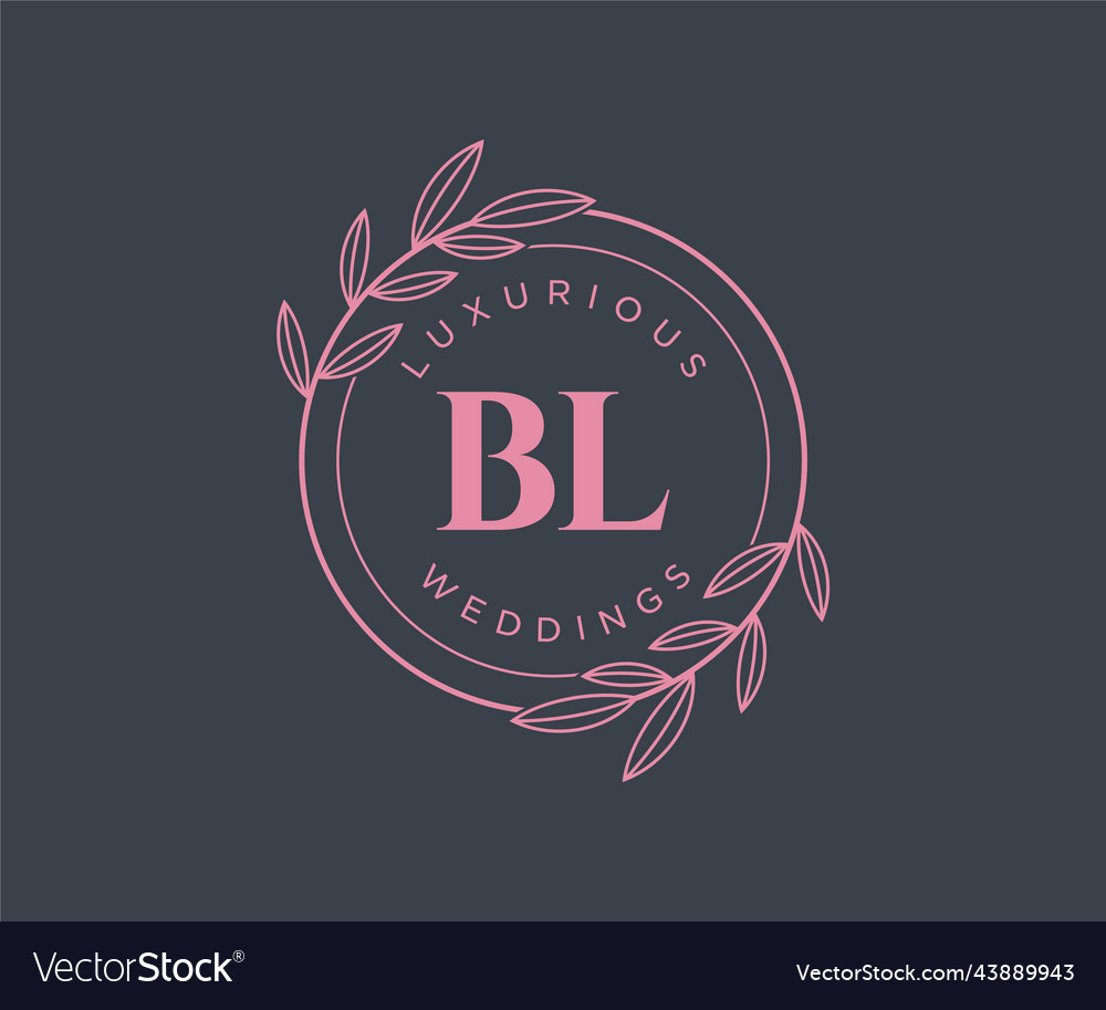 Bl initials letter wedding monogram logos Vector Image