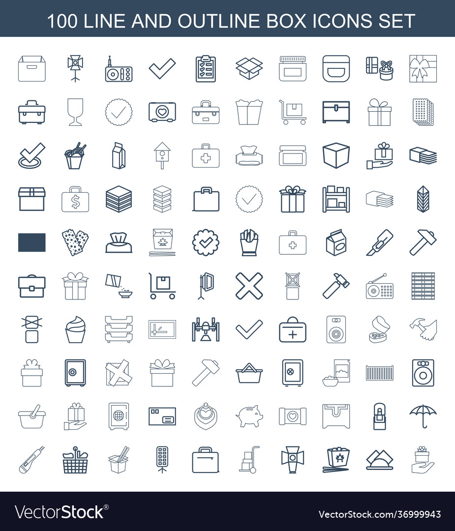 Box icons Royalty Free Vector Image - VectorStock