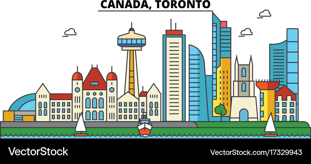 Canada toronto city skyline architecture Vector Image