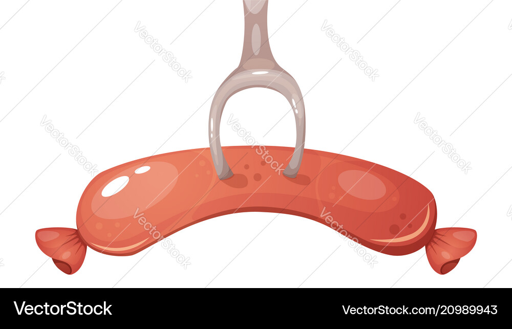 Cartoon sausage on white Royalty Free Vector Image