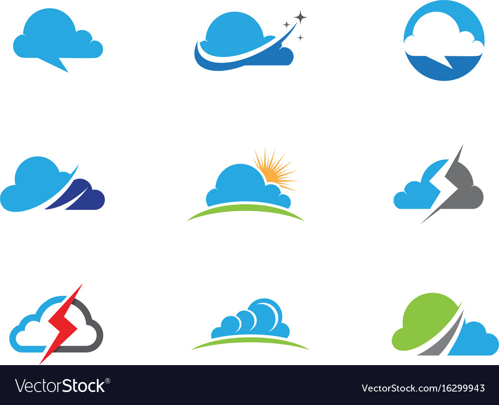 Cloud Technology Logo Template Royalty Free Vector Image