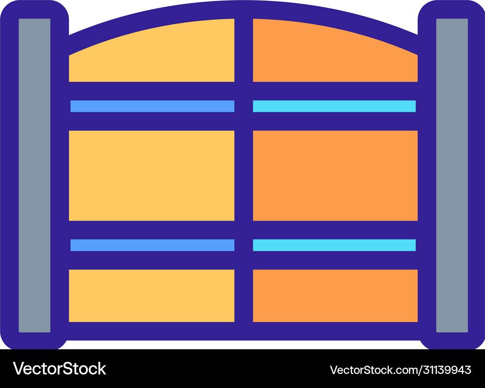 Entrance gate with horizontal safety bars icon Vector Image