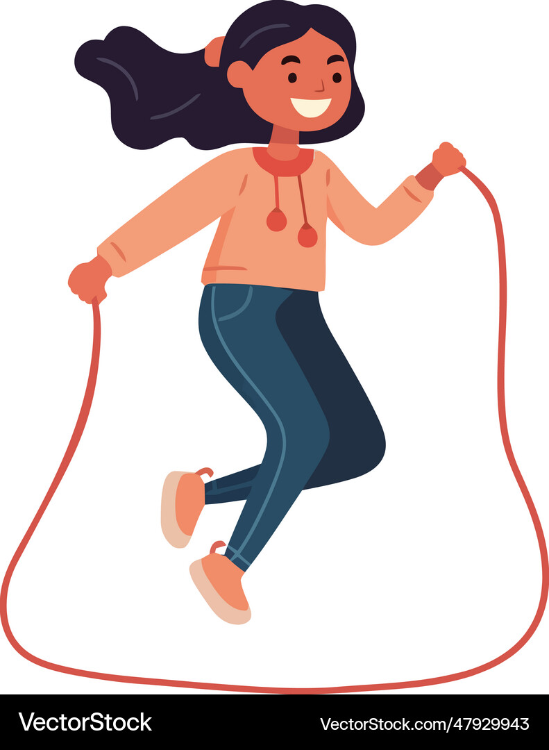 Girl skipping rope Royalty Free Vector Image - VectorStock