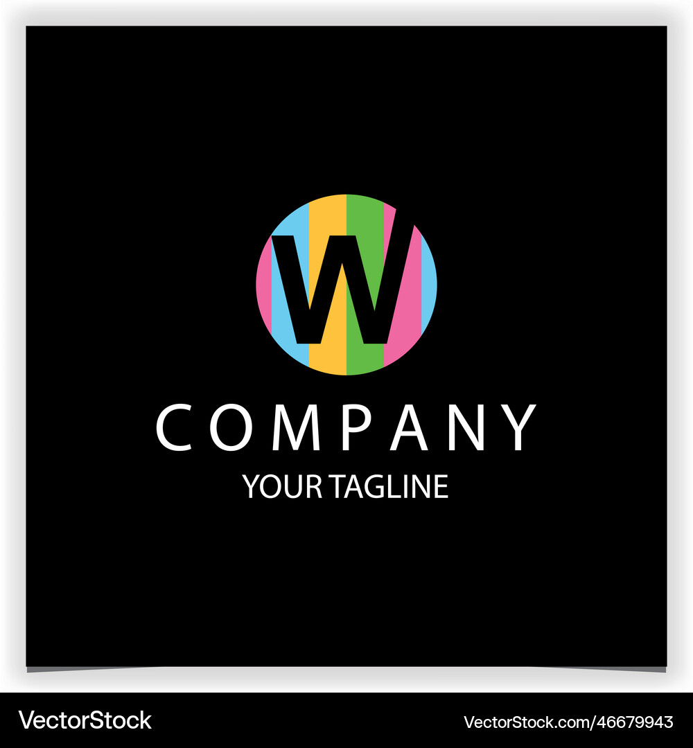 Letter w initials logo with colorful circles Vector Image