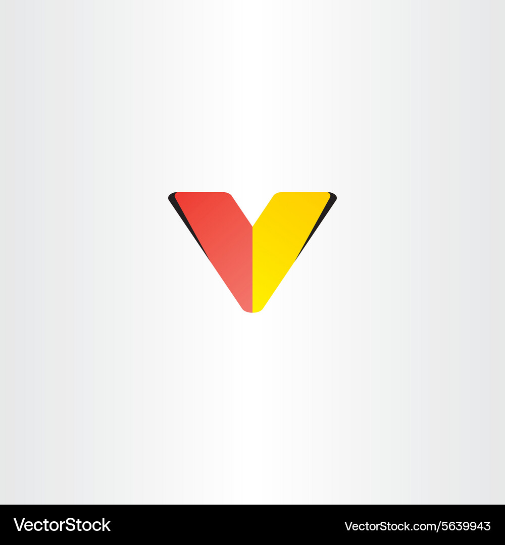 Logo letter v red yellow symbol Royalty Free Vector Image