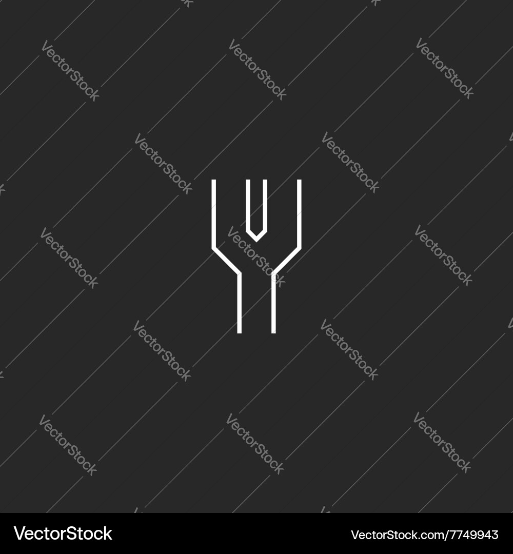 Logo y letter mockup thin line outline style Vector Image